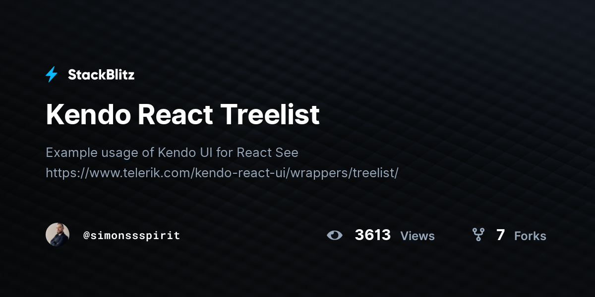 Kendo React Treelist - StackBlitz