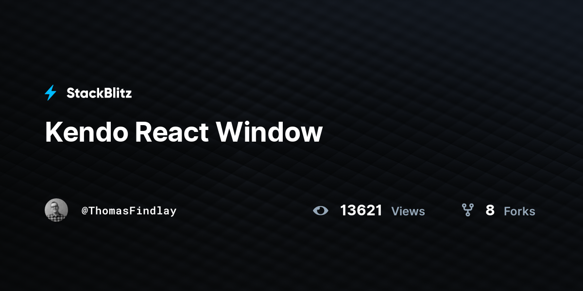 Kendo React Window - StackBlitz