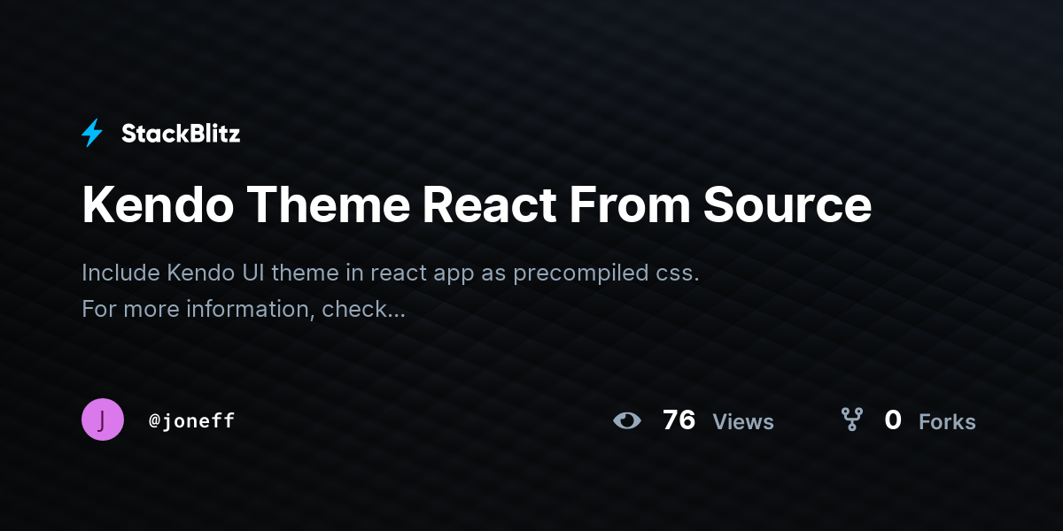Kendo Theme React From Source - StackBlitz