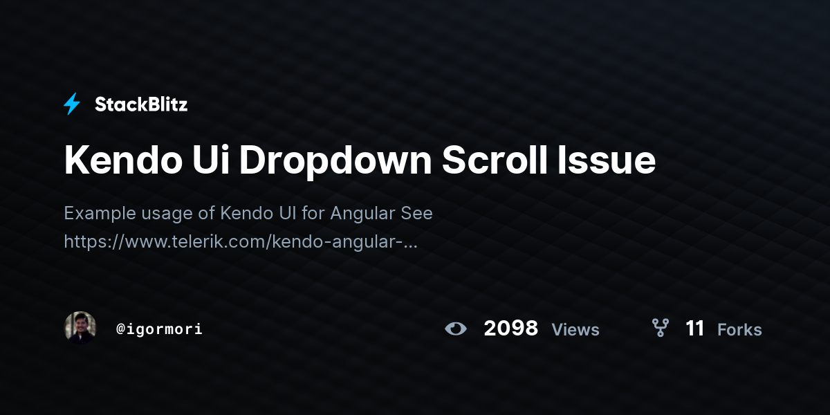 Kendo Ui Dropdown Scroll Issue - StackBlitz