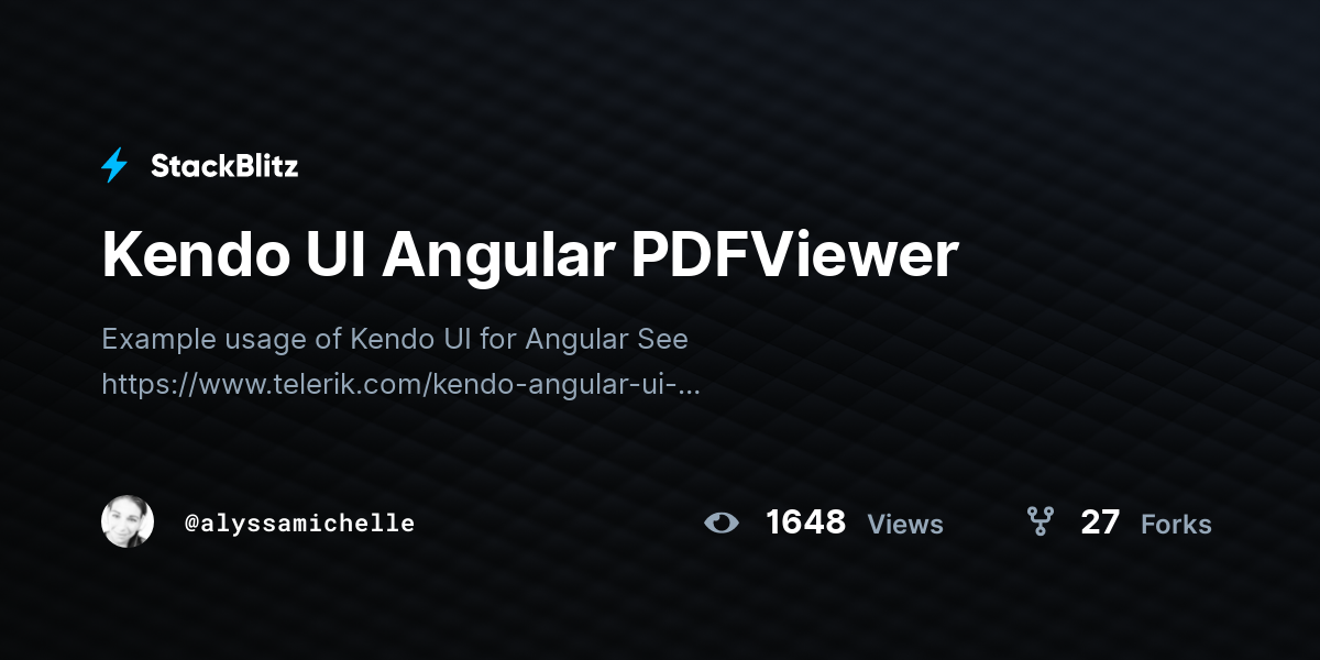 Kendo UI Angular PDFViewer - StackBlitz