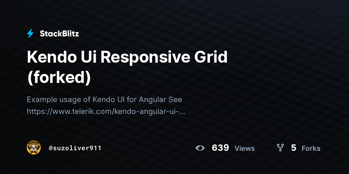 Kendo Ui Responsive Grid (forked) - StackBlitz