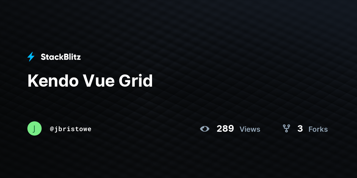 Kendo Vue Grid - StackBlitz