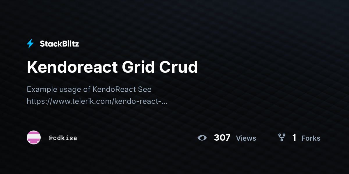 Kendoreact Grid Crud - StackBlitz