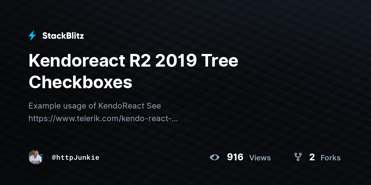 Kendoreact R2 2019 Tree Checkboxes - StackBlitz