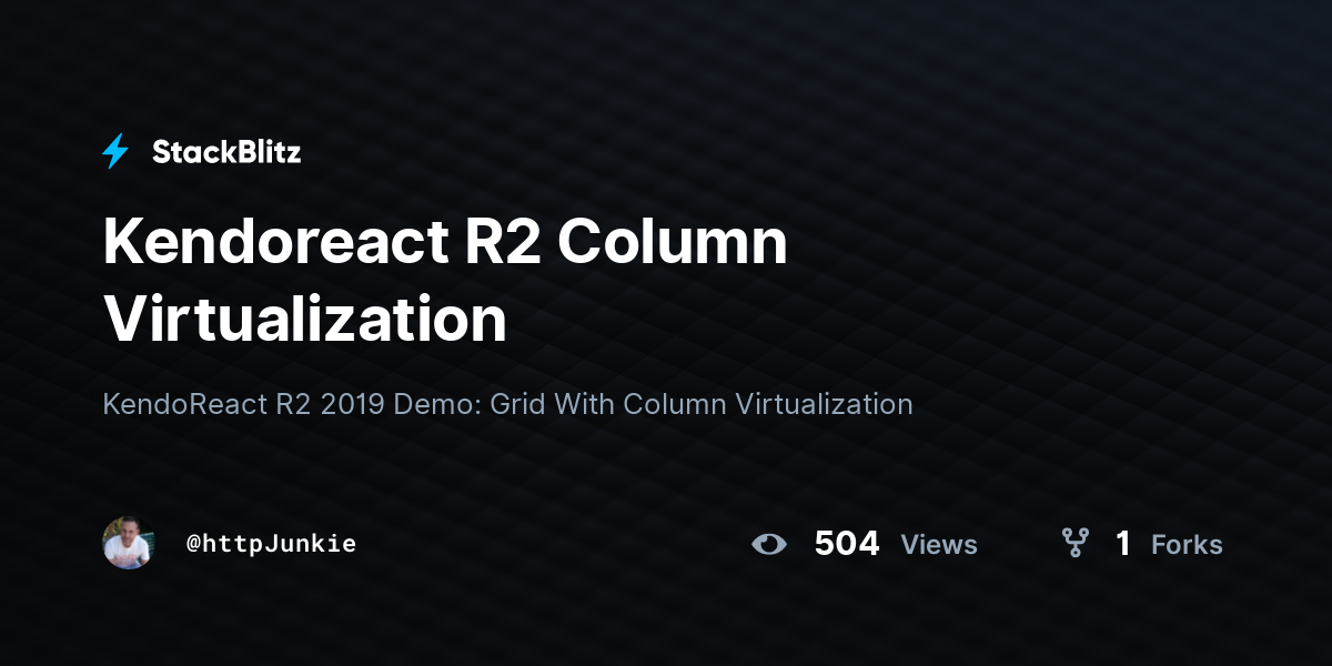 Kendoreact R2 Column Virtualization - StackBlitz