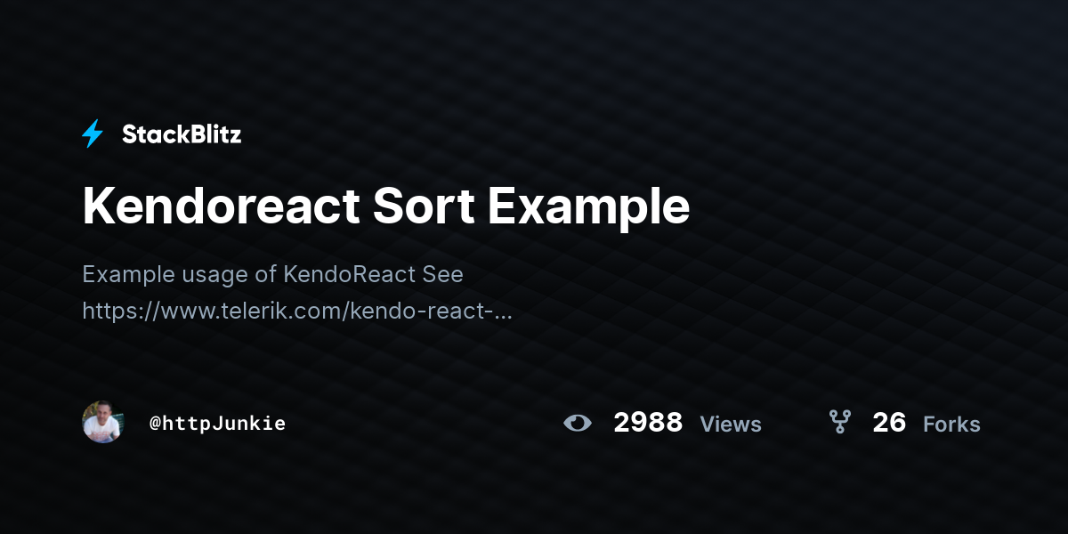 Kendoreact Sort Example - StackBlitz