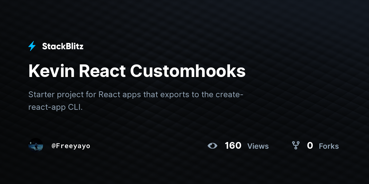 Kevin React Customhooks - StackBlitz