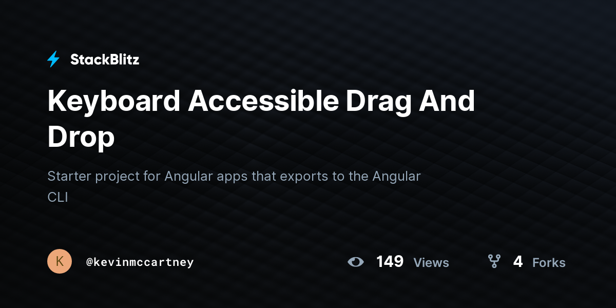 Keyboard Accessible Drag And Drop - StackBlitz