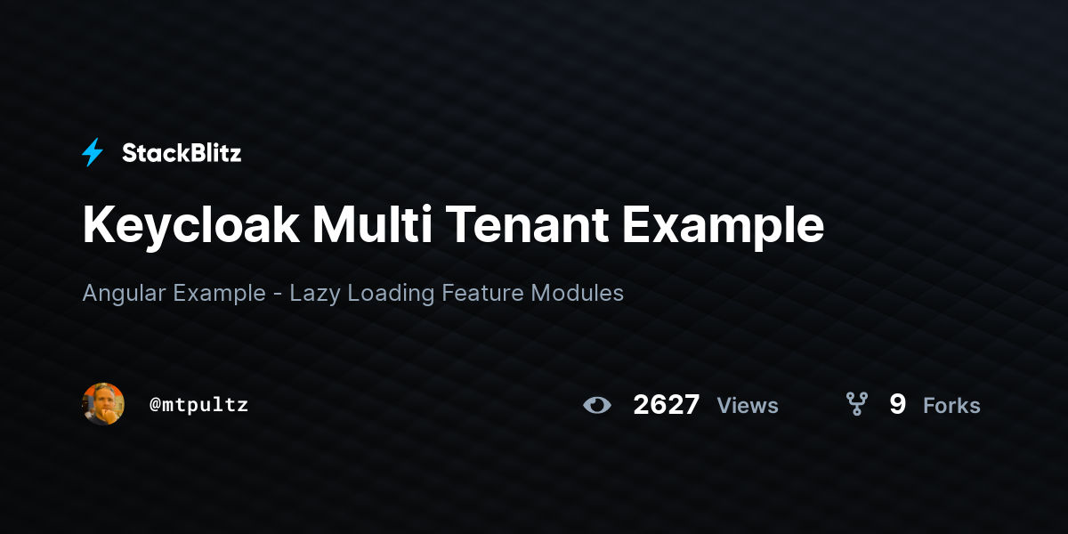 Keycloak Multi Tenant Example - StackBlitz Keycloak Multi Tenant Example - StackBlitz