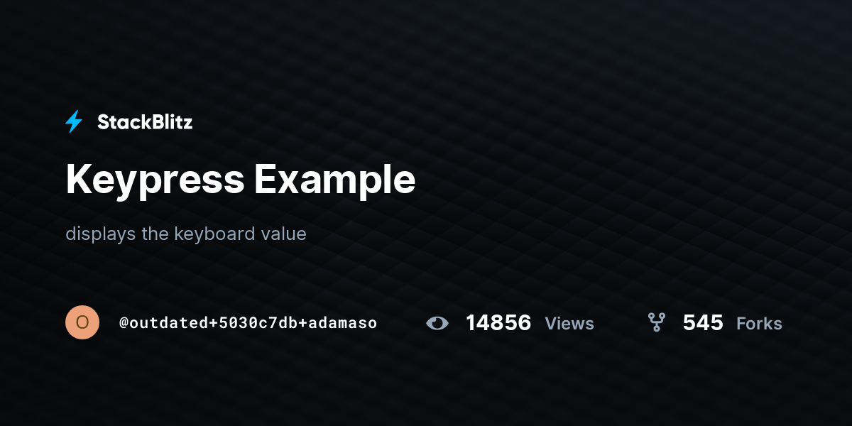 Keypress Example - StackBlitz