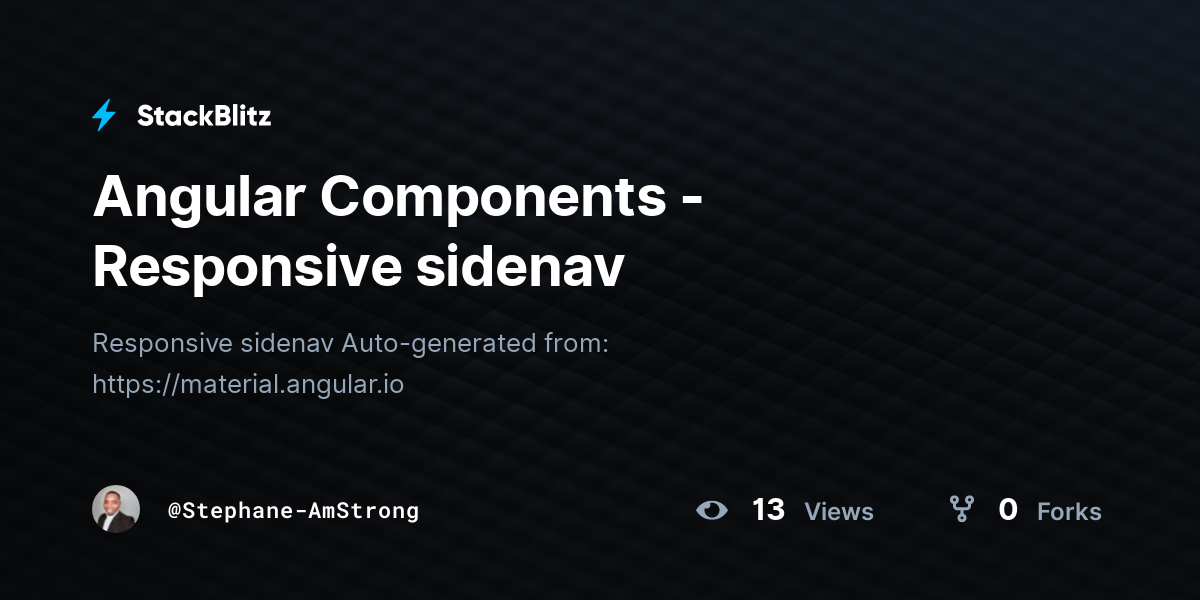 Angular Components - Responsive sidenav - StackBlitz