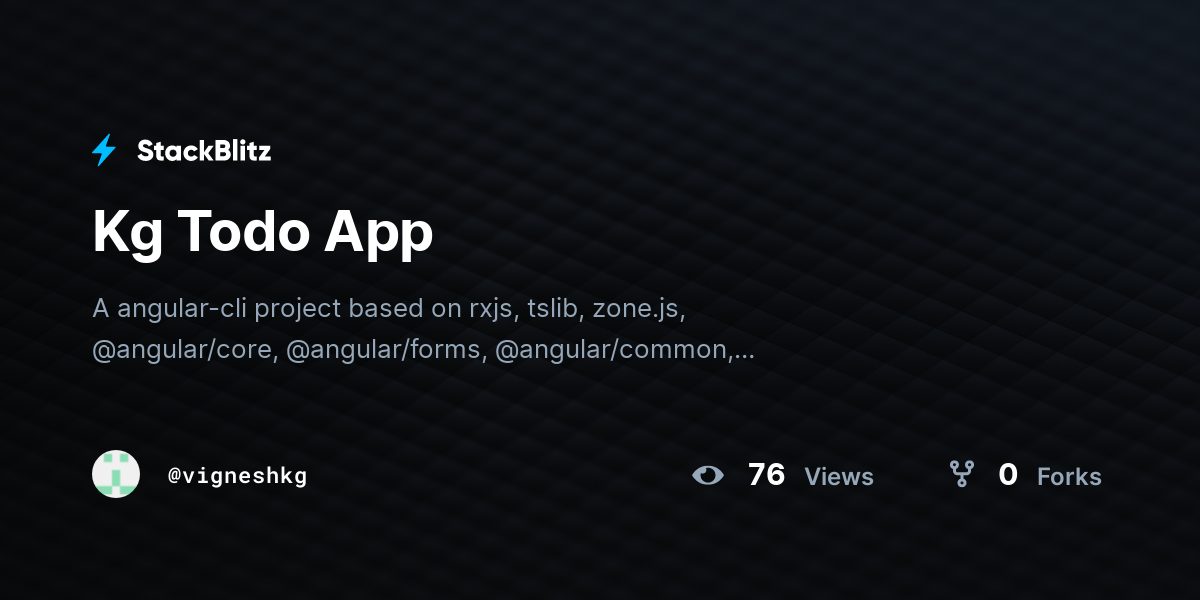 Kg Todo App - StackBlitz