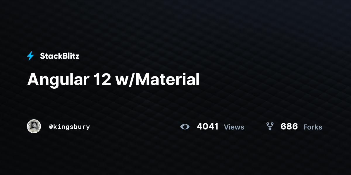 Angular 12 w/Material - StackBlitz