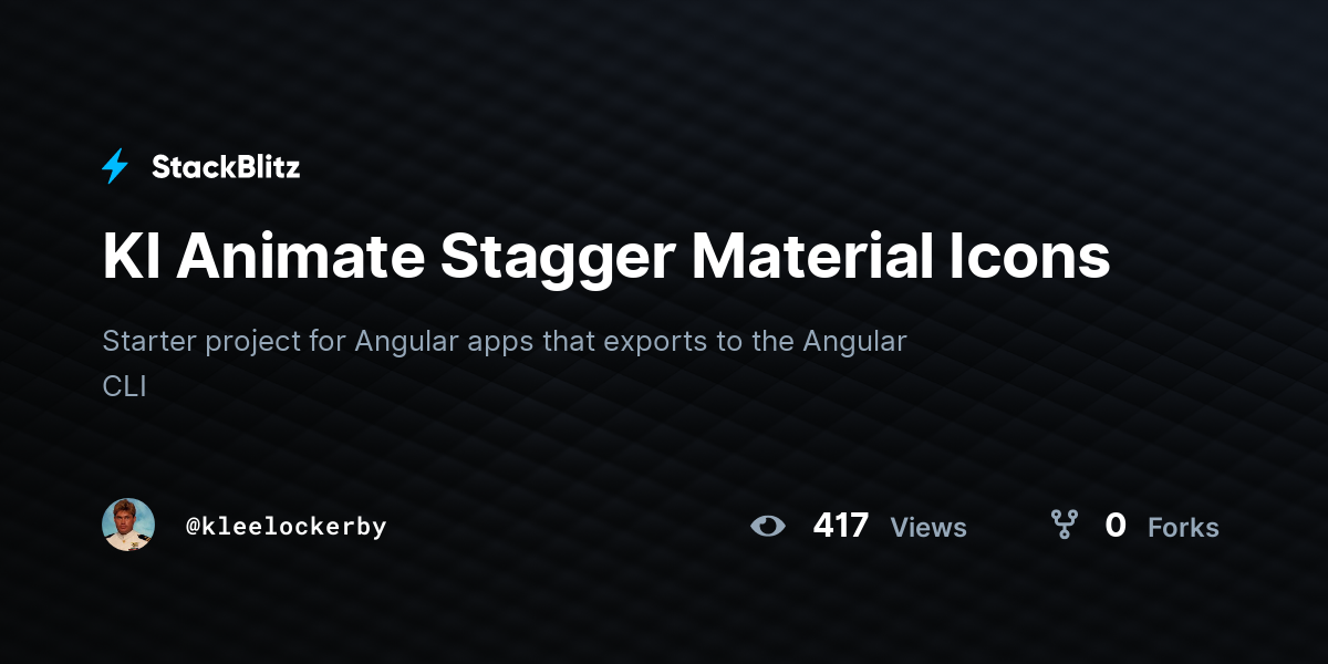 Kl Animate Stagger Material Icons - StackBlitz