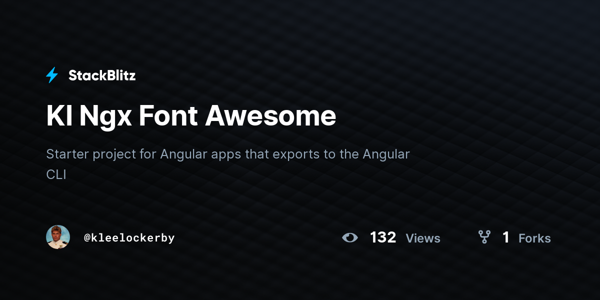 Kl Ngx Font Awesome - StackBlitz