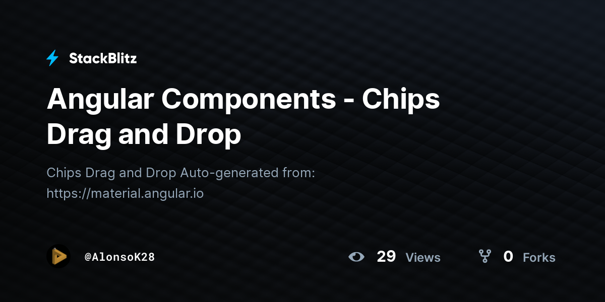 Angular Components - Chips Drag and Drop - StackBlitz