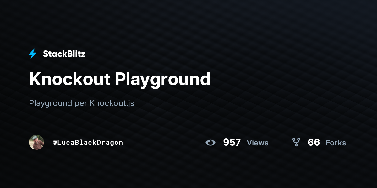 Knockout Playground - StackBlitz