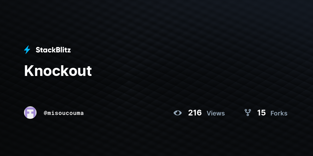 Knockout - StackBlitz