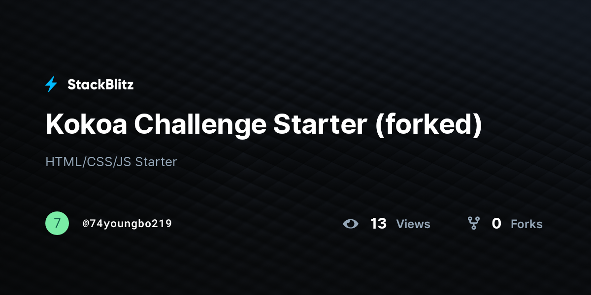 Kokoa Challenge Starter (forked) - StackBlitz