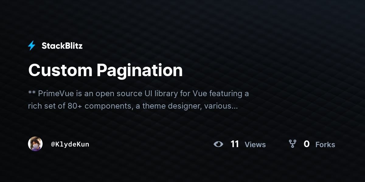 Custom Pagination - StackBlitz