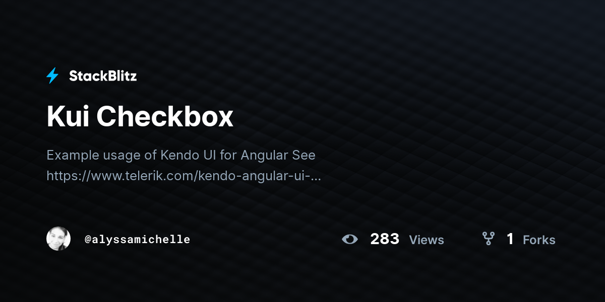 Kui Checkbox - StackBlitz