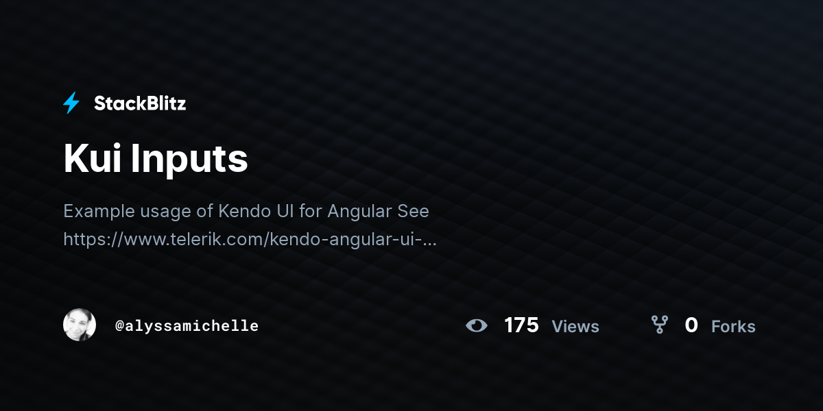 Kui Inputs Stackblitz