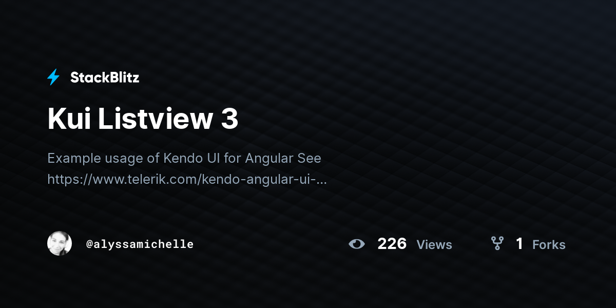 Kui Listview 3 - StackBlitz Kui Listview 3 - StackBlitz
