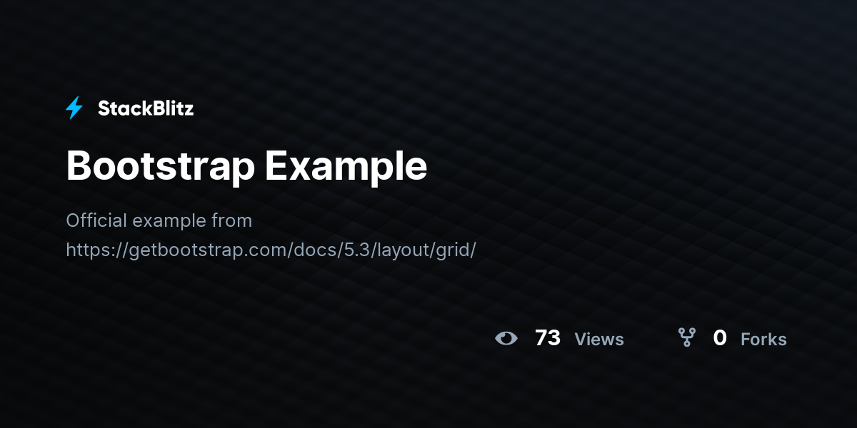 Bootstrap Example - StackBlitz