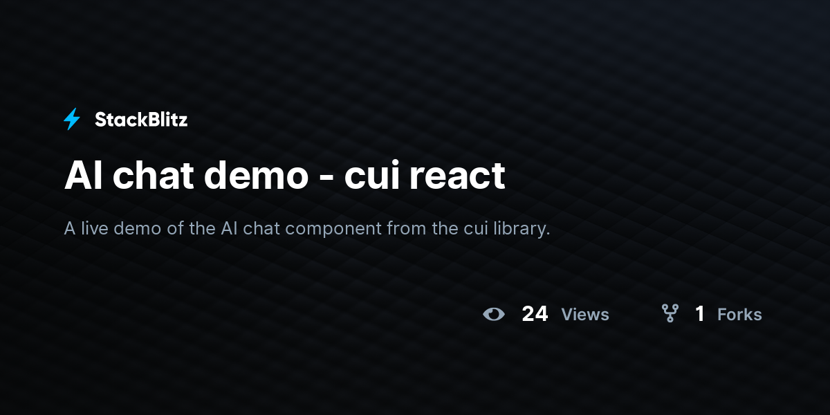AI chat demo - cui react - StackBlitz