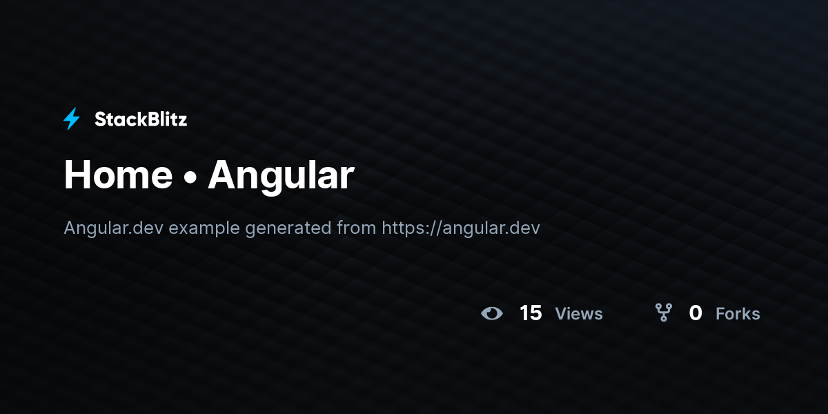 Home • Angular - StackBlitz
