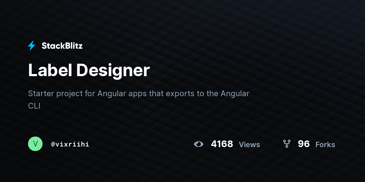 Label Designer - StackBlitz