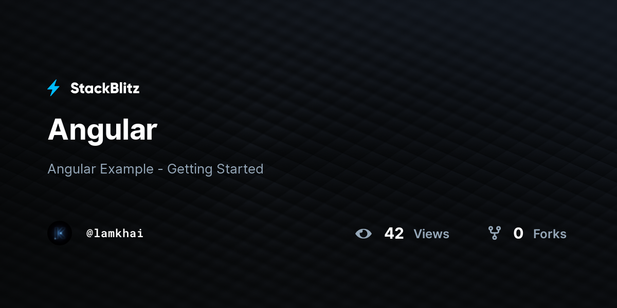 Angular - StackBlitz
