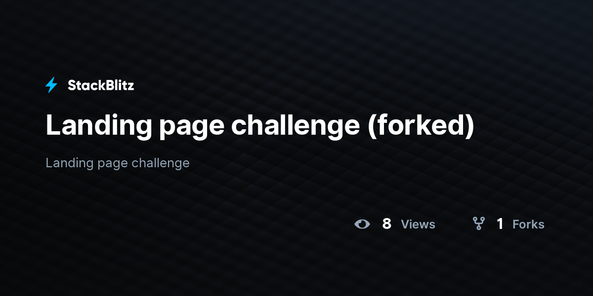 Landing page challenge (forked) - StackBlitz