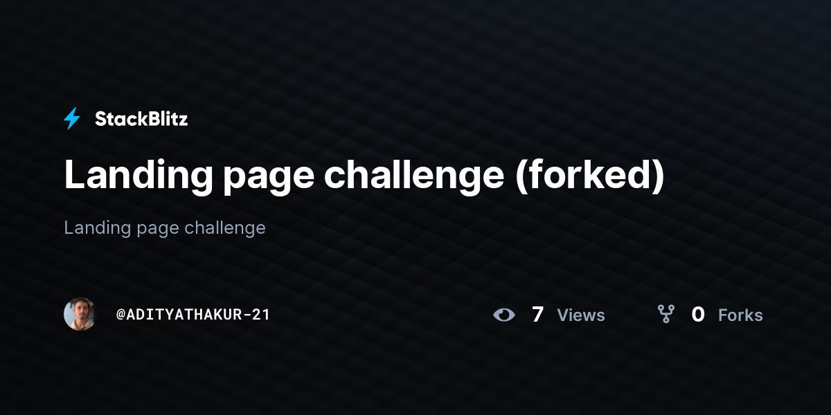 Landing page challenge (forked) - StackBlitz
