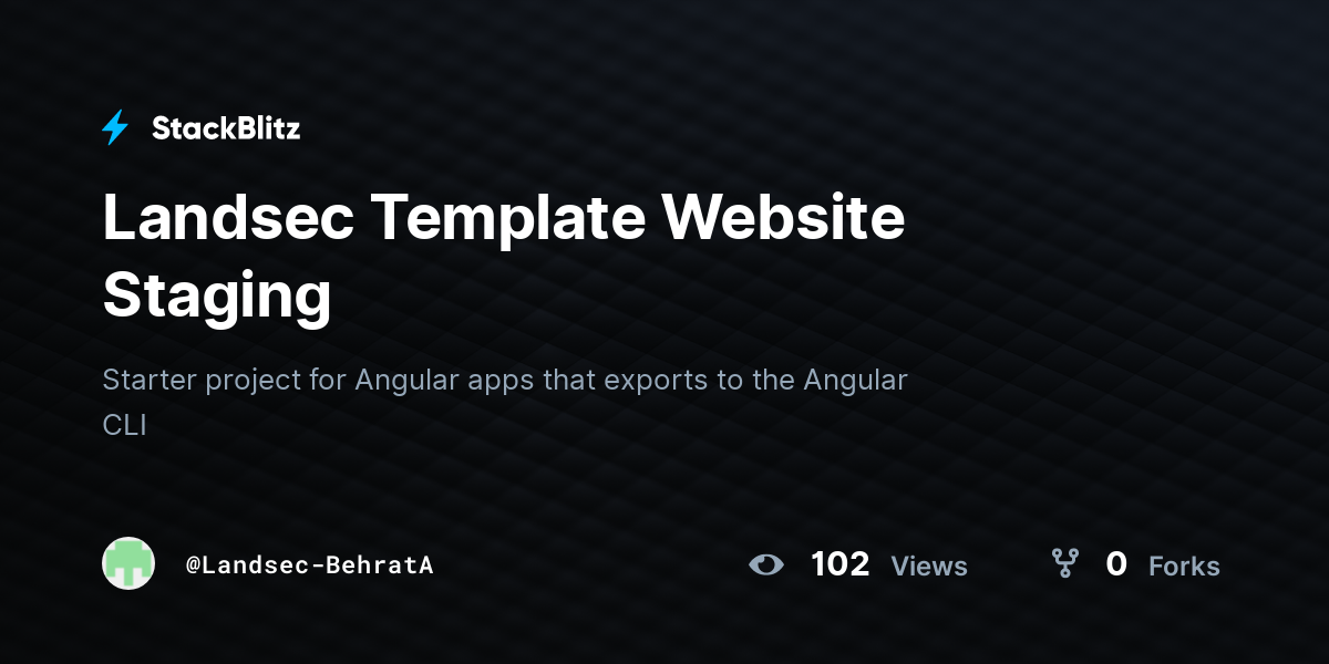Landsec Template Website Staging - StackBlitz