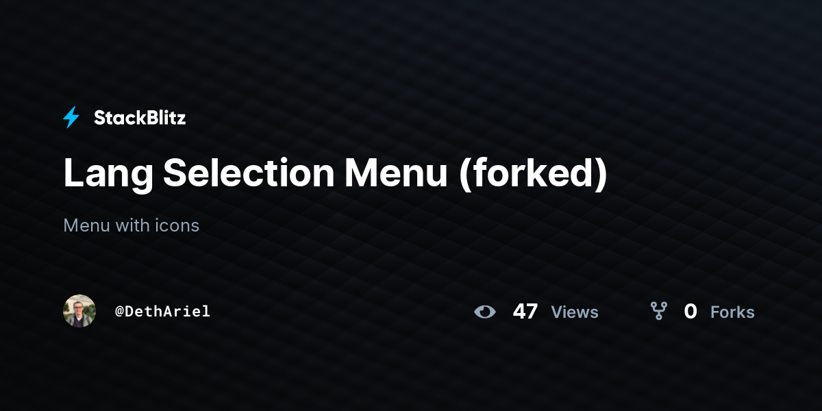 Lang Selection Menu (forked) - StackBlitz