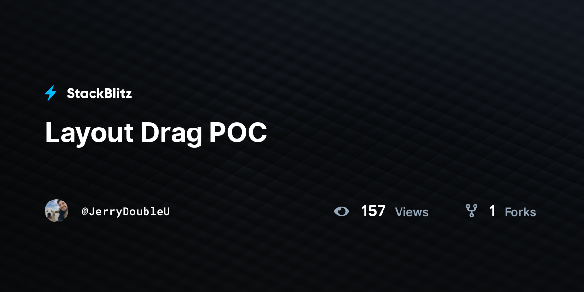 Layout Drag POC - StackBlitz