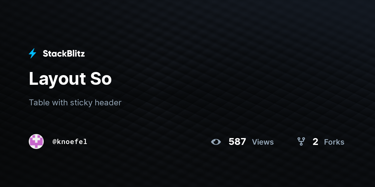 Layout So - StackBlitz