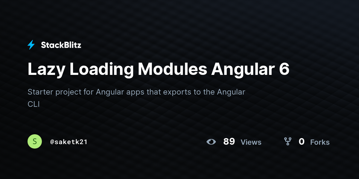 Lazy Loading Modules Angular 6 - StackBlitz
