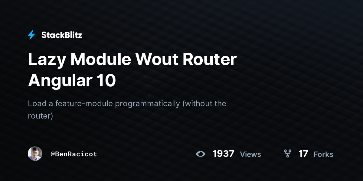 Lazy Module Wout Router Angular 10 - StackBlitz