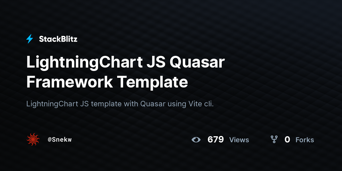 LightningChart JS Quasar Framework Template - StackBlitz