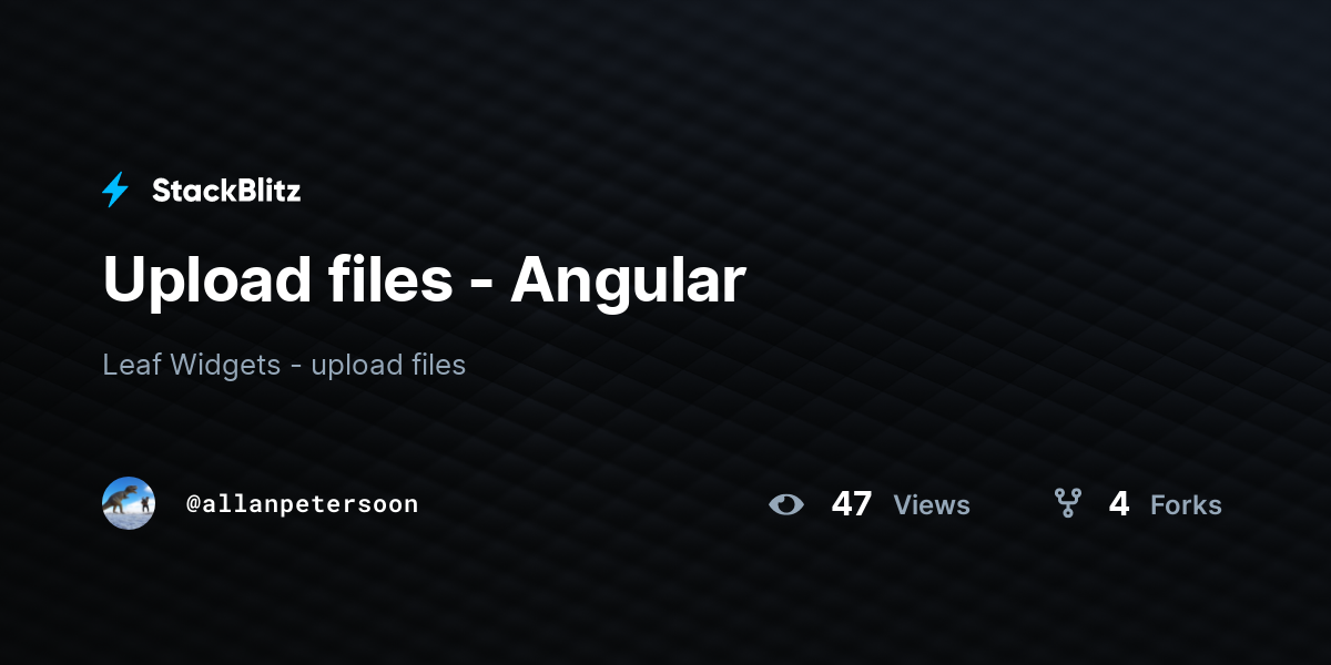 Upload files - Angular - StackBlitz