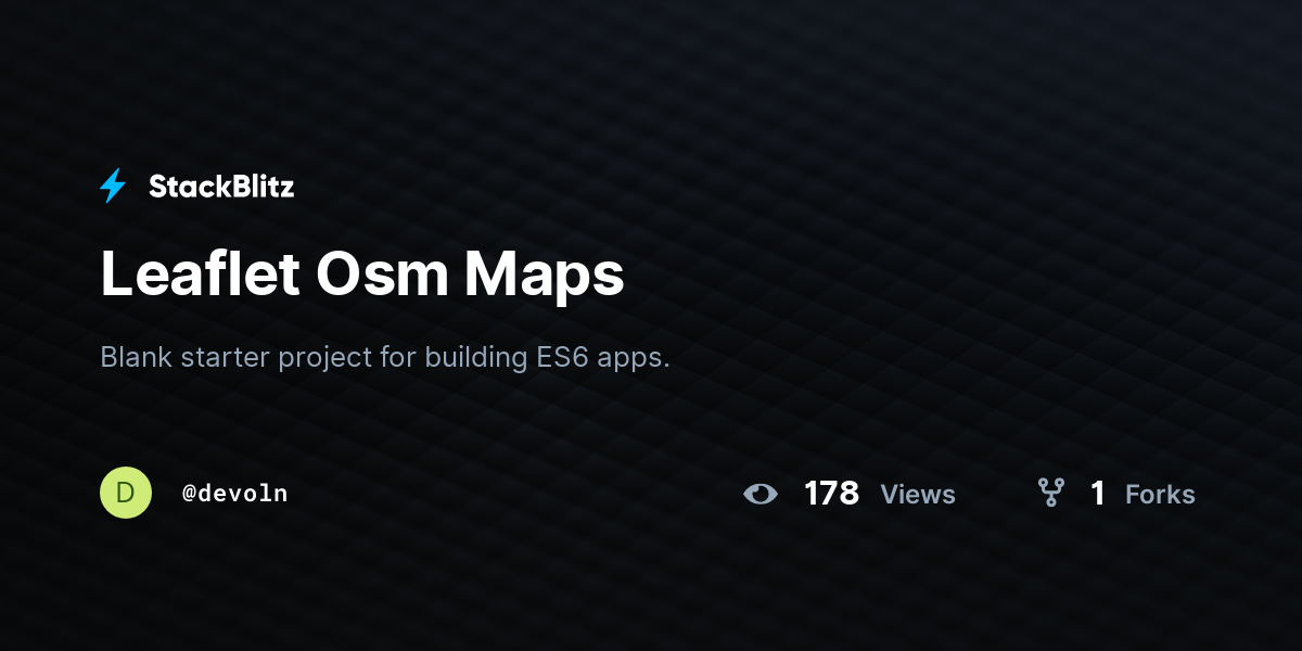 Leaflet Osm Maps - StackBlitz