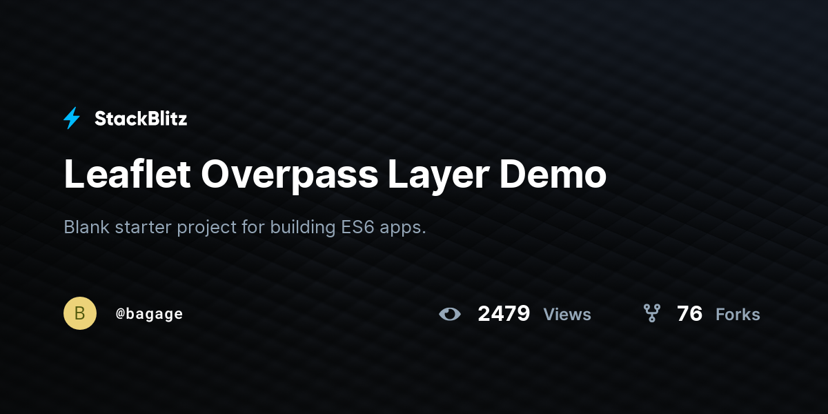 Leaflet Overpass Layer Demo - StackBlitz