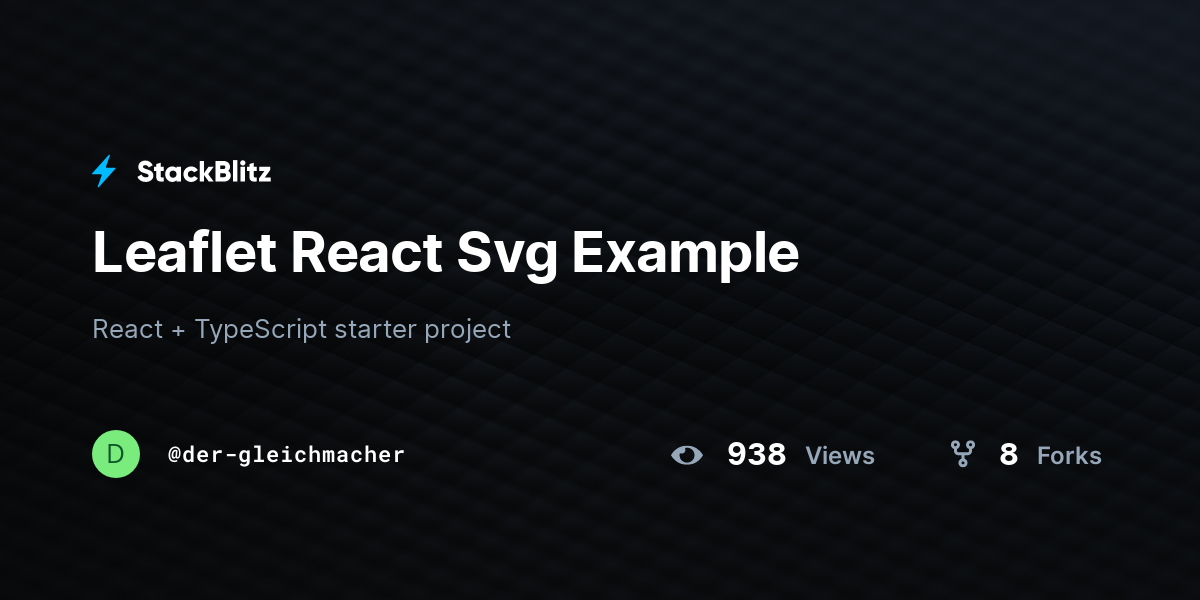 Leaflet React Svg Example - StackBlitz