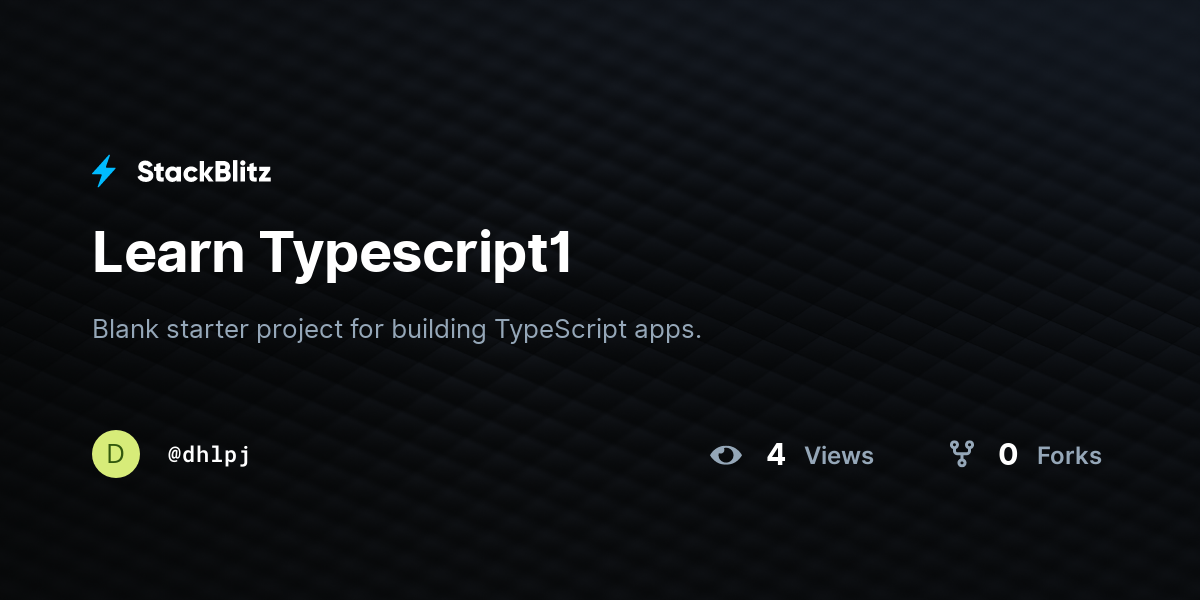 Learn Typescript1 - StackBlitz