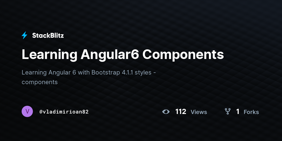 Learning Angular6 Components - StackBlitz