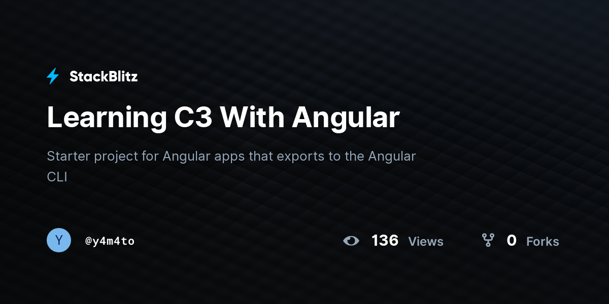 Learning C3 With Angular - StackBlitz Learning C3 With Angular - StackBlitz