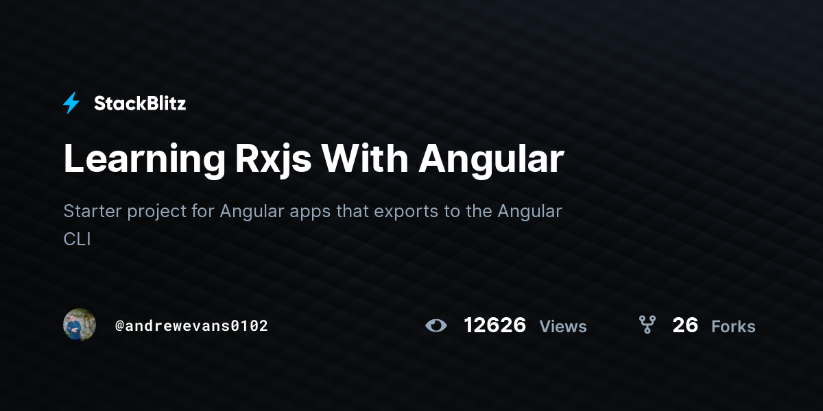 Learning Rxjs With Angular - StackBlitz